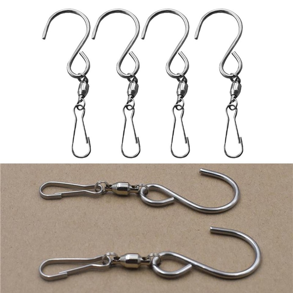 8 Pcs Swivel Hook Rotating Snap Hooks and Rings Stainless Steel Clip ...