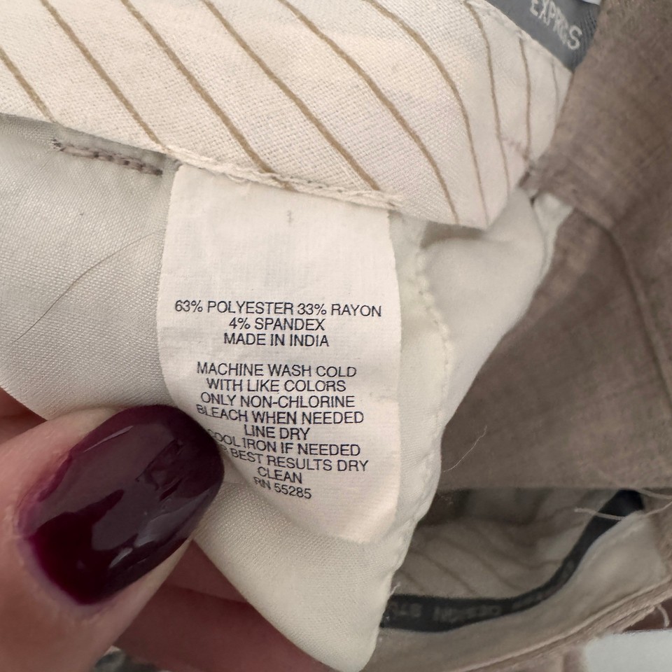 Express Editor Wide Leg Dress Pants Tan Plaid Career Office Size 6 | eBay