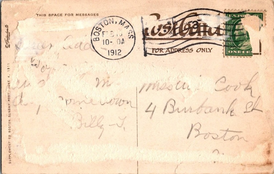 Vintage 1912 Romantic Scene 'Caught Stealing' Postcard Boston Cancel | eBay