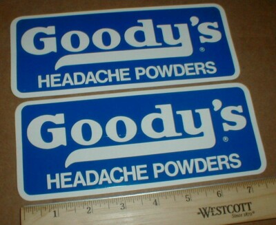 Goodys Headache Powder Nascar Drag Racing Decal Sticker Lot 8inch 1990s ...