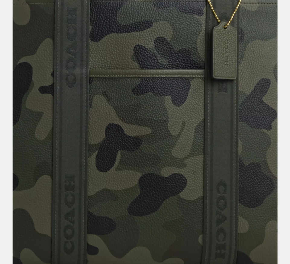 NWT Coach Large Smith Tote Bag In Signature Canvas/With Camo Print ...