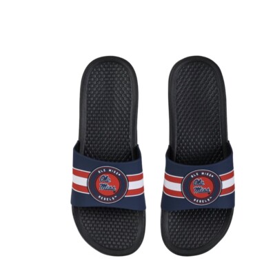 Ole Miss Rebels FOCO Men's Raised Slide Blue Sandals Shoes Size Large ...