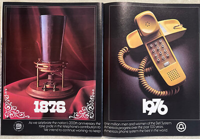 1976 Bell System Telephone Celebrates Nation's 200 Birthday 2-Page Vtg ...
