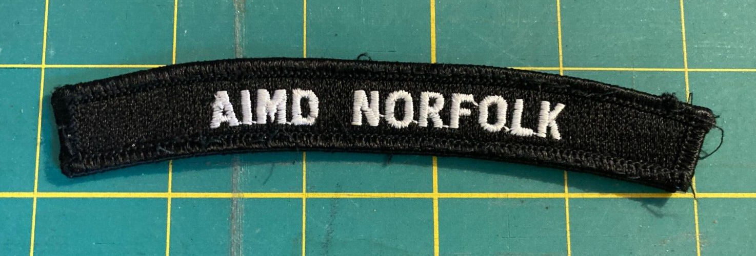 US NAVY SHOULDER PATCH "AIMD NORFOLK" (AVIATION INTERMEDIATE MAINT ...