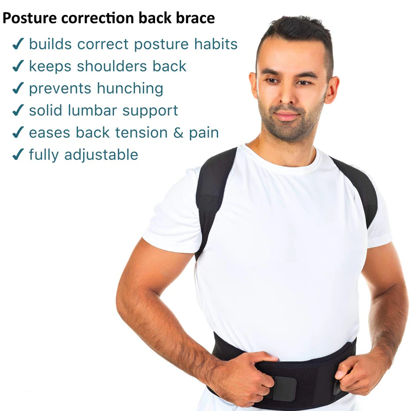 Posture Corrector Support Magnetic Back Shoulder Brace Belt Band For ...