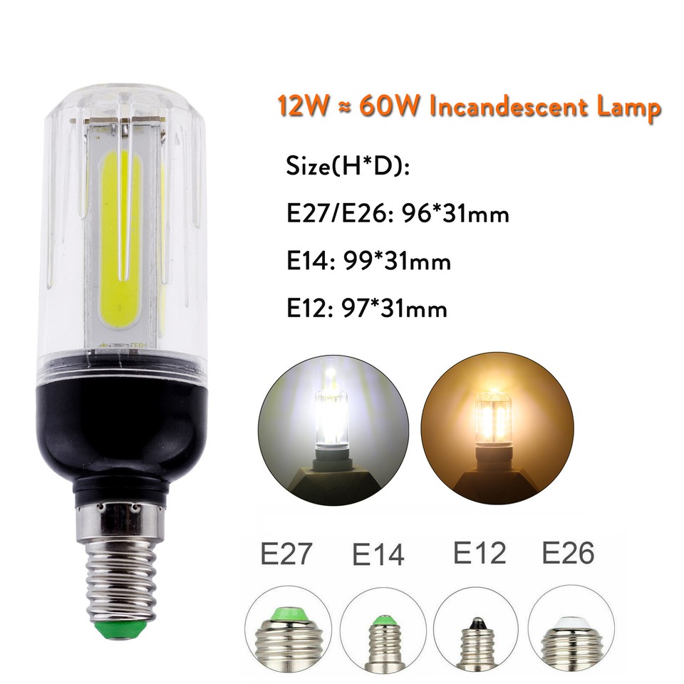 LED Corn Bulb E27 E12 E26 E14 B22 COB White Light 60W 80W Incandescent Lamp RK | eBay
