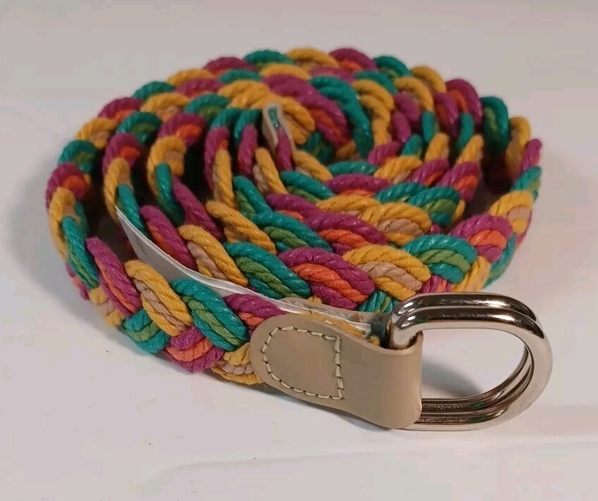 Narrow Relic Multi Color Belt Women’s Sz XL Web Braid 3/4"x 42" Double ...
