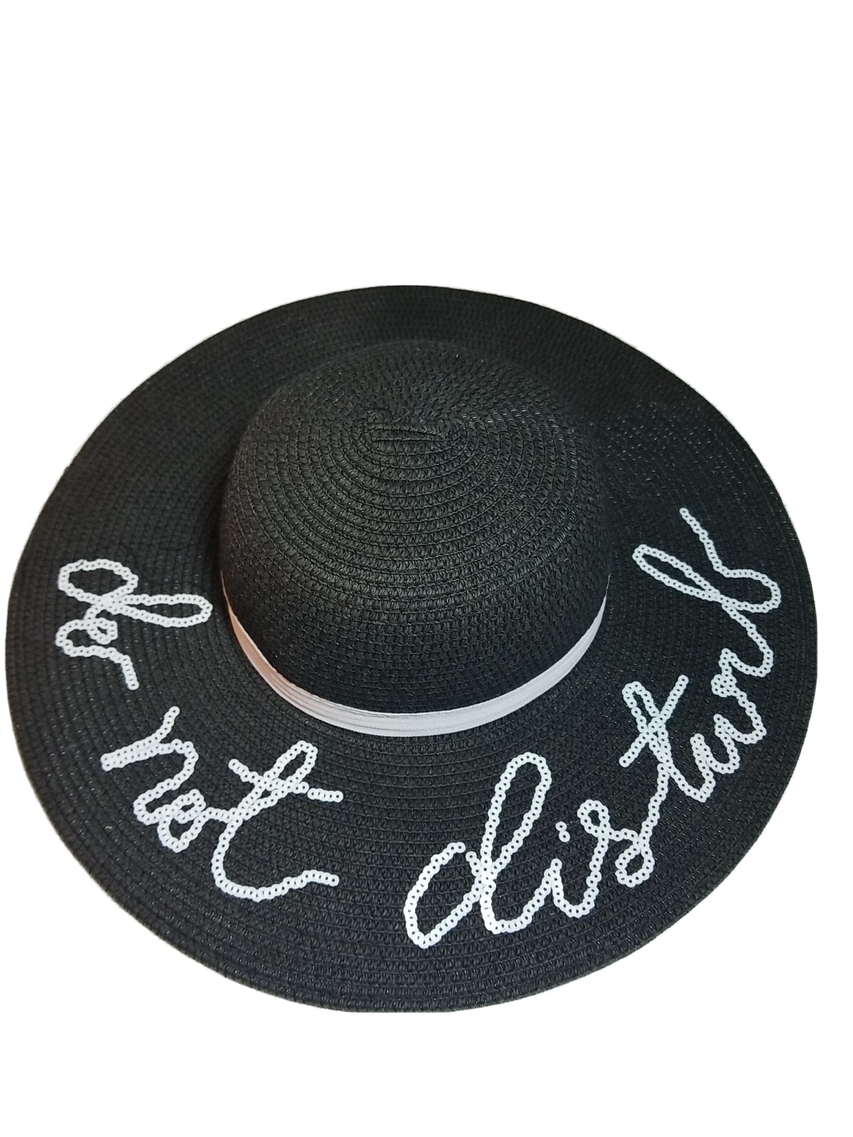 Nicole Marciano Floppy Straw Sun Beach Hat "Do Not Di… - Gem