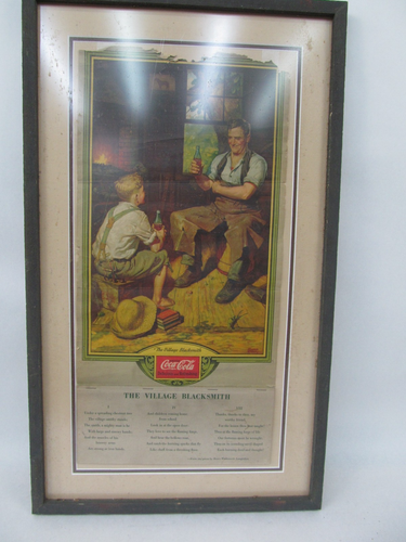 Vintage Coca-Cola Village Blacksmith Calendar Top Poster Advertising ...