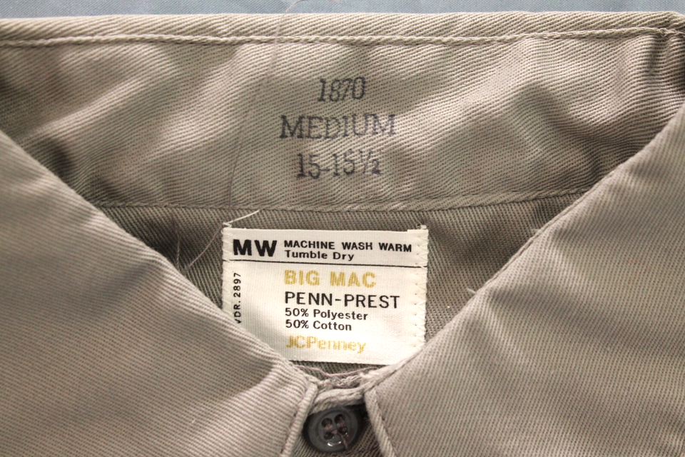 NIP BIG MAC Men's RUGGED TWILL Gray BUTTON-UP Short Sleeve WORK Shirt ...