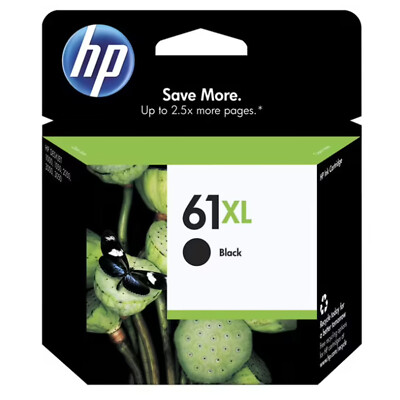 Genuine Original HP 61XL High Yield Black Ink Cartridge CH563WA | eBay