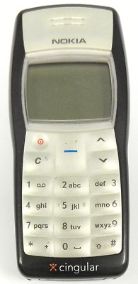 Nokia 1100 - Black and Gray ( AT&T / Cingular ) Rare Phone - Blue Back ...