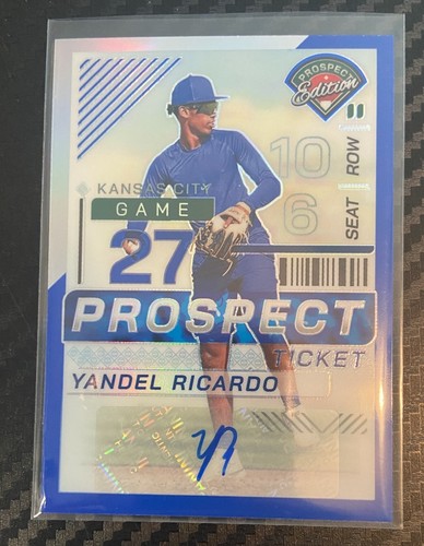 2024 Panini Prospect Edition Yandel Ricardo Prospect Ticket Blue Auto ...