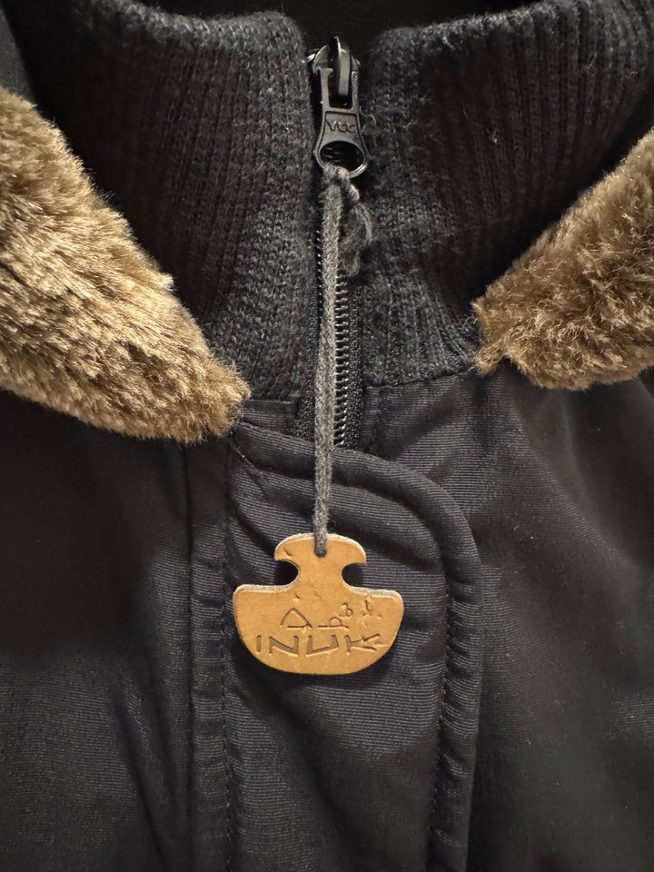 RARE Vintage INUK Parka S/P (Fits L/XL) Faux Fur Trim Inuit Embroidery ...