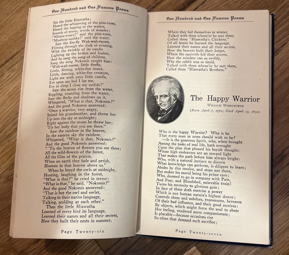 1926 One Hundred and One Famous Poems With a Prose Supplement HC Book ...