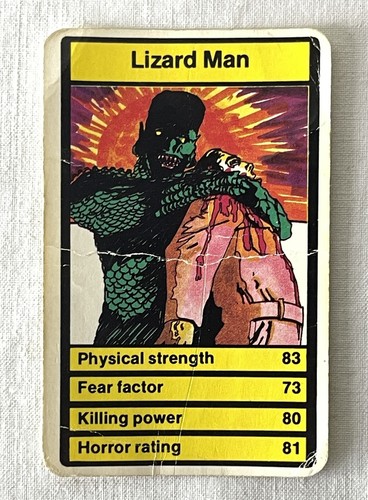 LIZARD MAN Single (Creased) Dubreq 1970's Horror Tops Trump Card Black ...