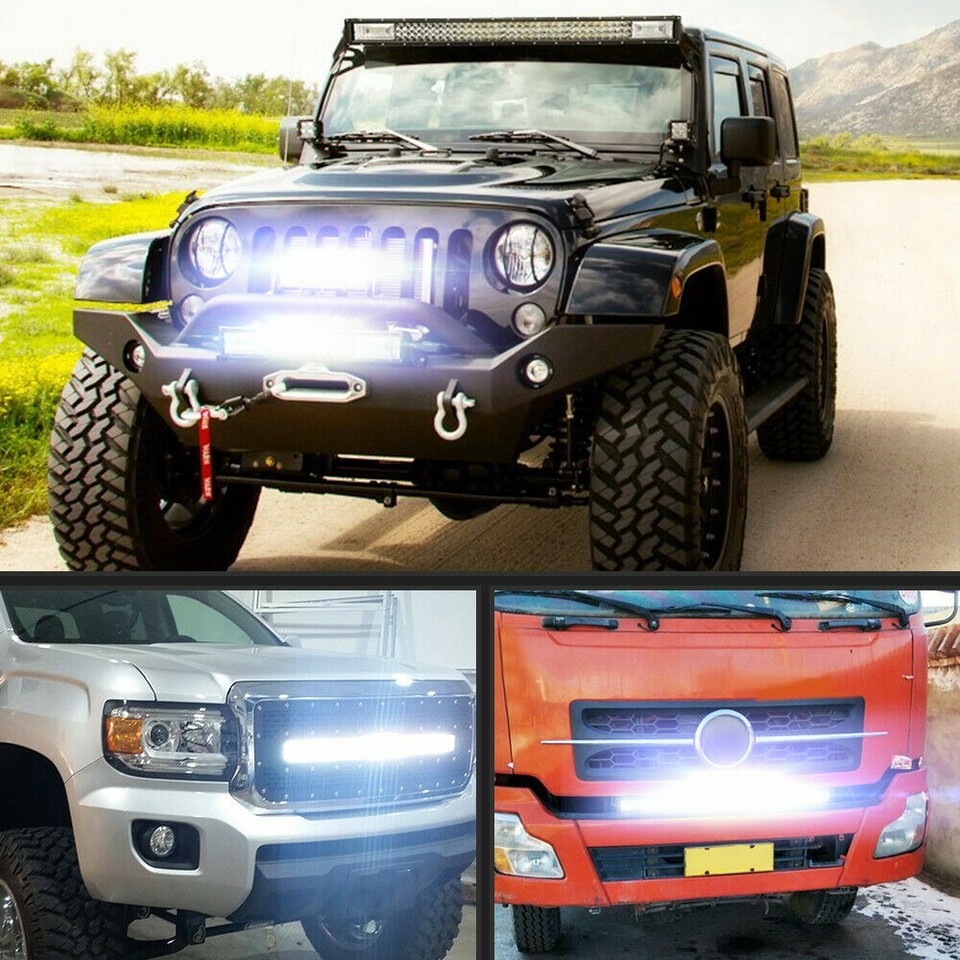 12'' INCH LED light bar +Wiring Combo For Polaris Ranger RZR 570 800 ...