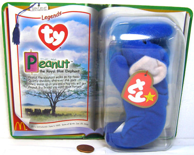 TY McDonalds Teanie Beanie Babies 2000 Peanut The Royal Blue Elephant ...