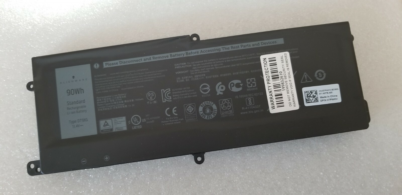 New GENUINE OEM Dell Alienware Area-51m Laptop Battery battery 90WH ...
