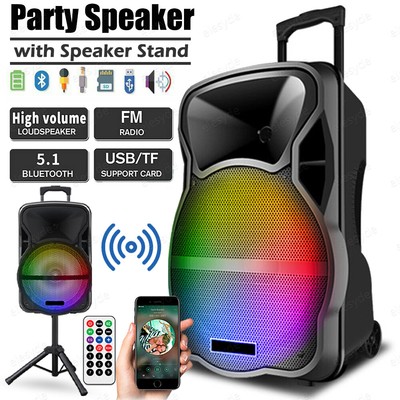 3000W Portable Bluetooth Speaker Sub Woofer Heavy Bass Sound System ...