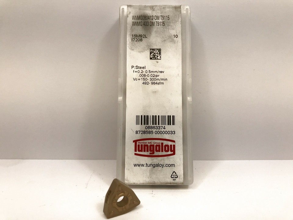 TUNGALOY WNMG 433 DM WNMG080412-DM New Carbide Inserts Grade T9115 7pcs ...