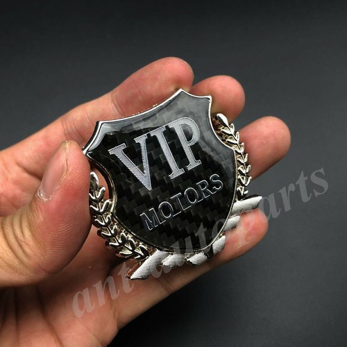 2x Carbon Fiber VIP Luxury Car Emblem Trunk Badge Fuel Gas Tank Cover ...