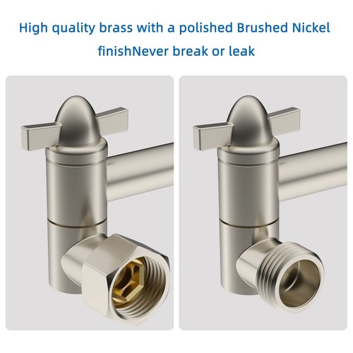 16 Inch Solid Brass Adjustable Shower Head Extension Arm Extra Long ...