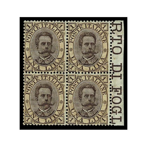 IT7358 - 1889 Kingdom Umberto I 1 Lira Sas.48 New MNH Quartina | eBay