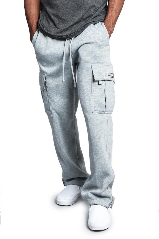 G-Style USA Men's Jogger Heavy Weight Fleece Cargo Pocket Sweat Pants S ...
