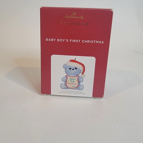 Hallmark 'Baby Boy's First Christmas' Blue Bear 2021 Dated Ornament New ...