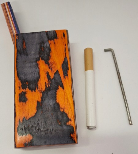 Dugout Box 4" Wood w/Tobacco Metal Cigarette 3" Bat Pipe & Poker-Gray ...