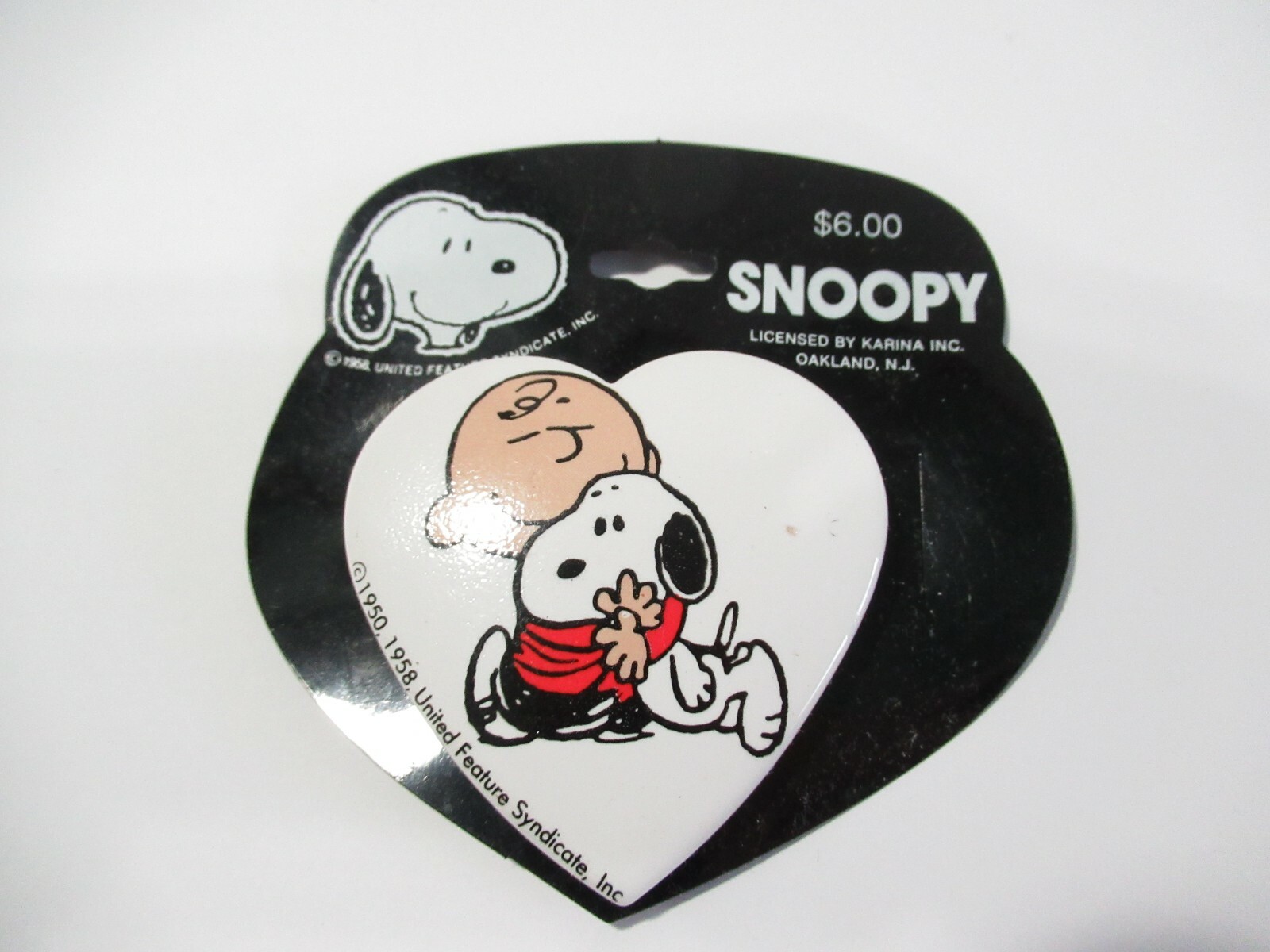 CHARLIE BROWN HUGGING SNOOPY IN HEART SHAPE BARRETTE … - Gem