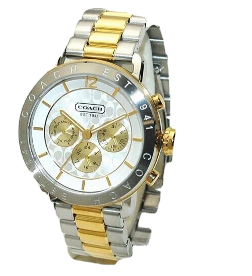 Coach Women's Silver Quartz Duo-tone Grey Dial Stainless Steel Watch ...