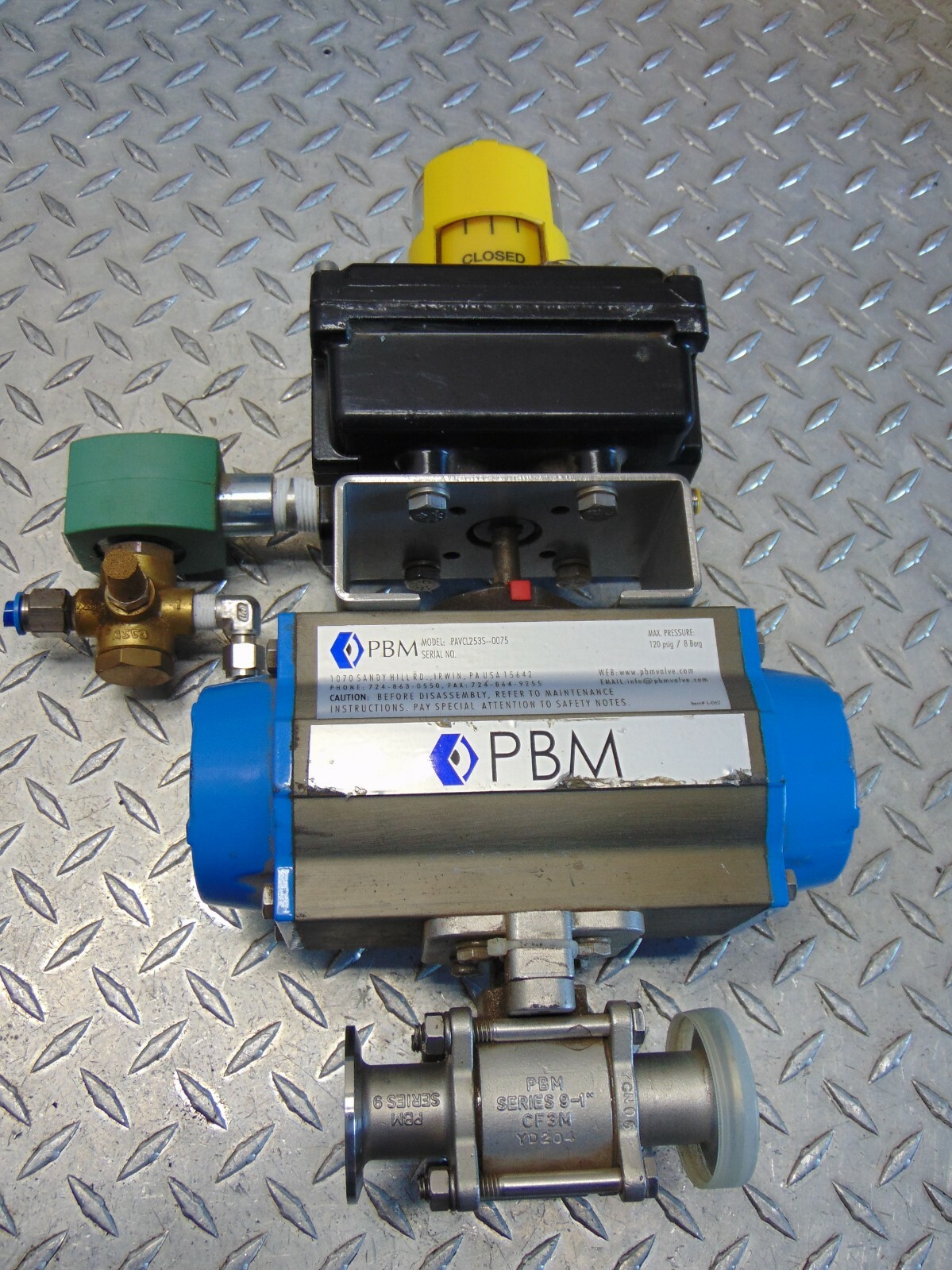 PBM PAVCL253S-0075 ACTUATOR VALVE w ACCUTRAK DUAL DISPLAY 1" SANITARY ...