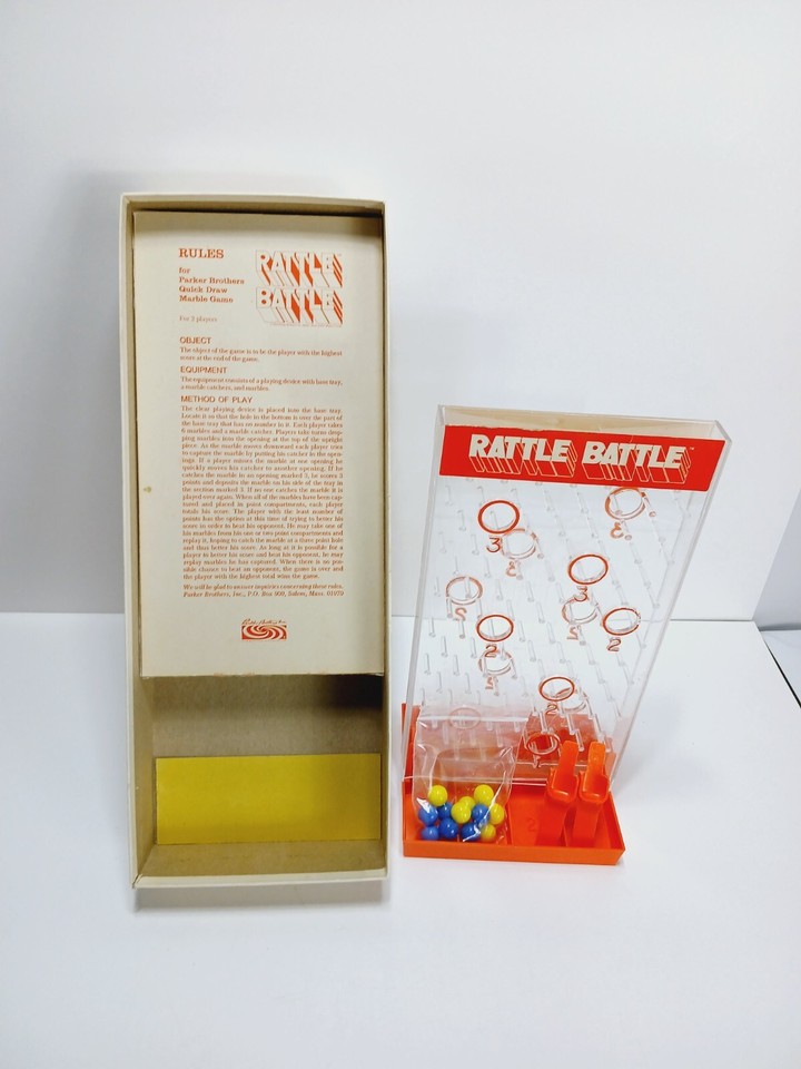 Vtg 1970 Parker Bros. RATTLE BATTLE GAME = Complete = 2 player / ages 6 ...