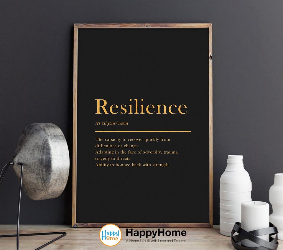 Resilience Definition Poster Motivational Inspirational Wall Art Office ...