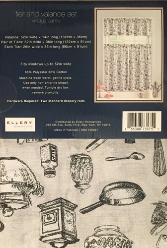 Ellery Homestyles 36 inch Tiers and Valance Curtain Set Vintage Pantry ...