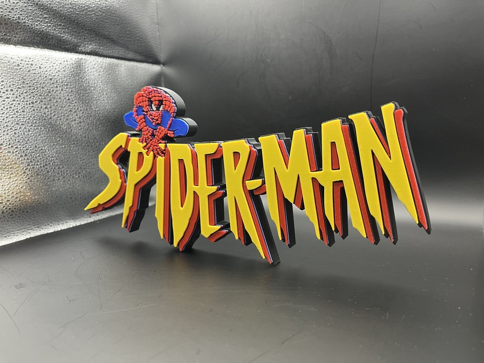 Spider-Man The Animated Series Logo Sign Display | 3D Wall Desk Shelf ...