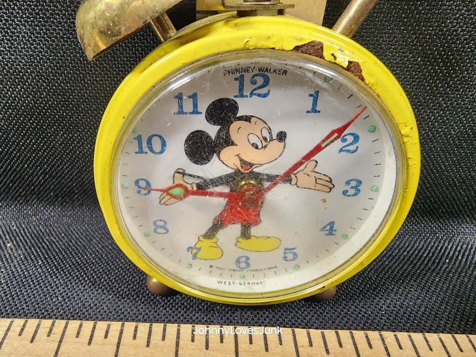Vintage Walt Disney Mickey Mouse Alarm Clock West Germany Parts/Repair ...