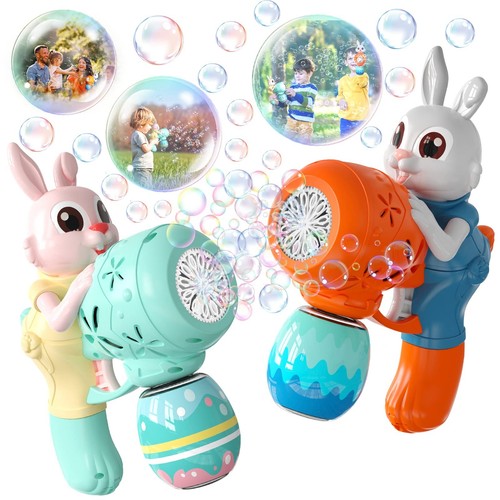 Bubble Gun for Kids 2 Pack Bubble Guns Kit for Toddlers Rabbit Bubble ...