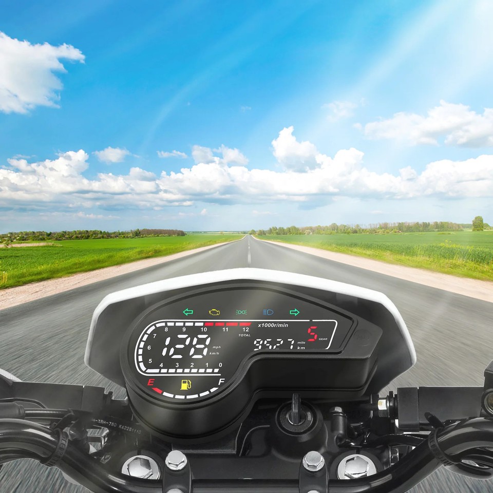 Digital RPM Meter Motorcycle Speedometer RPM Tachometer Odometer Fuel ...