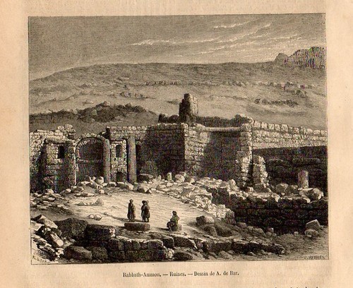 RABBATH-AMMON Ruins Antique Print Amman Jordan Jordan 1867 Old Print | eBay