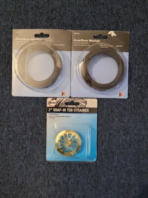 Keeney Overflow Washers/ Danco 2" Snap-In Tub Strainer | eBay