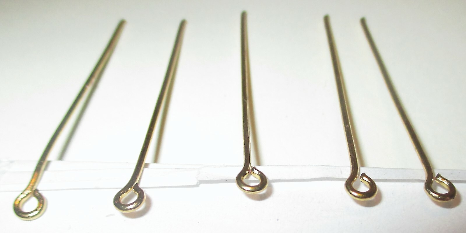 Kettelstifte, 32 mm, goldfarben, mit Öse / Ring, Ösenstifte, Ringstifte ...