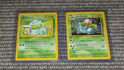 1999 Pokemon Base Set Bulbasaur #44 & Ivysaur #30 1st Edition French ...