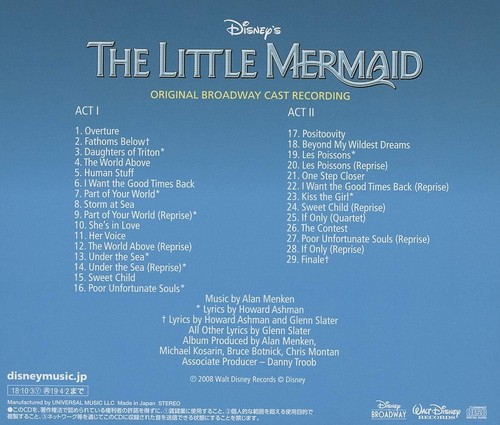 CD Alan Menken -The Little Mermaid Broadway Musical Edition- from Japan ...