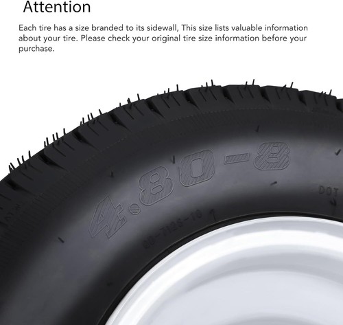 2 Pack 4.80x8 480-8 4.80-8 Trailer Tires On 8'' Rim 4 Lug 6PR Load ...