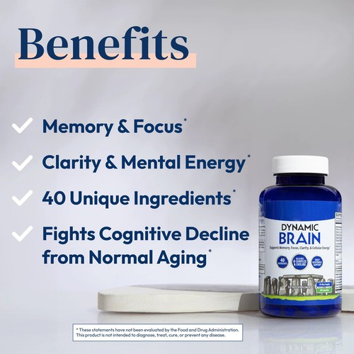 Dynamic Brain Supplement – Focus, Memory & Clarity Support, 60 Capsules ...
