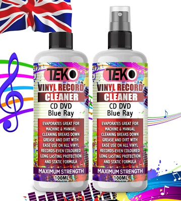 PROFESSIONAL VINYL RECORD CLEANER CD DVD CLEANING FLUID SPRAY/ CAP FAST ...