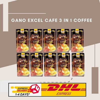 Gano Excel Cafe 3 in 1 Coffee Ganoderma Reishi 10 BOXES FAST SHIPPING ...